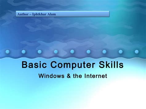 Computer Basics Basic Computerskills Ppt