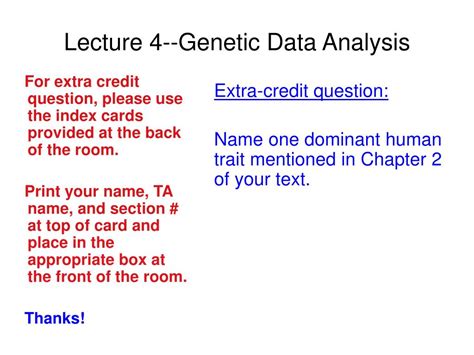 PPT Lecture 4 Genetic Data Analysis PowerPoint Presentation Free Download ID 4736864
