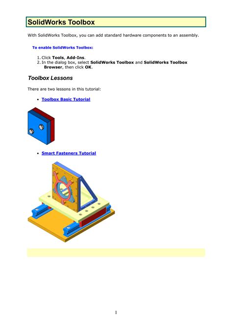 SOLUTION Solidworks Tutorial Toolbox Studypool
