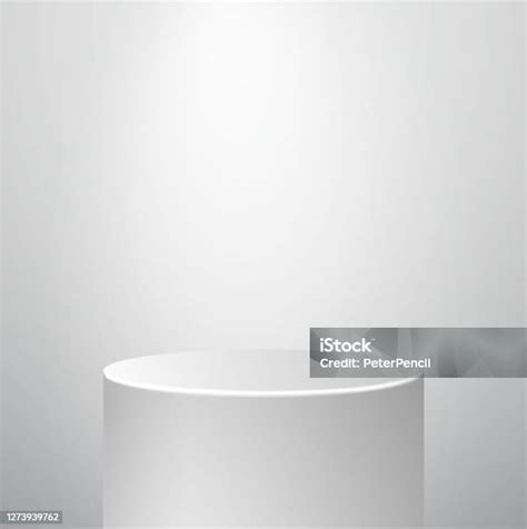 연단 받침대 박물관 무대 사실적 벡터입니다 기하학적 공백 3d 스포트라이트 스탠드 실린더 프리즘 0명에 대한 스톡 벡터 아트 및