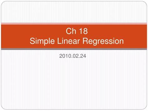 Ppt Ch 18 Simple Linear Regression Powerpoint Presentation Free