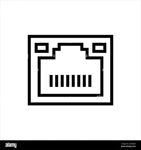 Ethernet Port Lan Network Port Vector Art Illustration Stock Vector Ethernet Port Lan Network Port Vector Art Illustration Stock Vector
