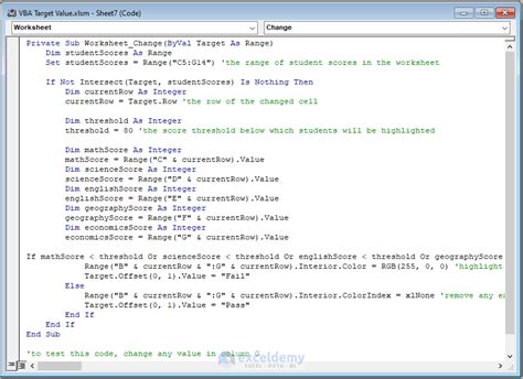 How To Use Target Value In Excel Vba Exceldemy