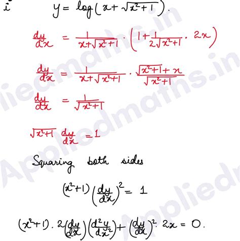 Class 12 Cbse Applied Maths Differentiation Exercise 5 4