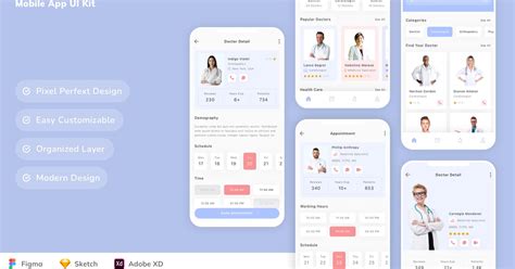 doctor scheduling mobile app ui kit ux and ui kits ft find and dentist