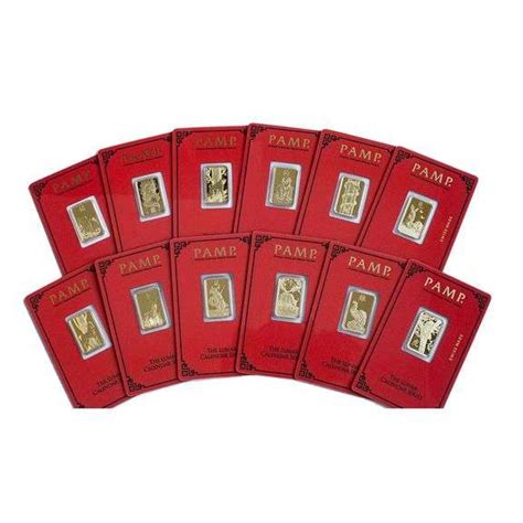 Pamp Suisse 5 Gram Gold 12 Piece Chinese Lunar Set 6000 Grams Of