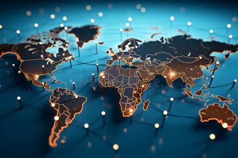 Abstract World Map Location Marks Form A Dynamic Geographical Image