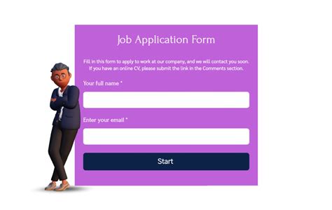 Employee Application Form Template Visme