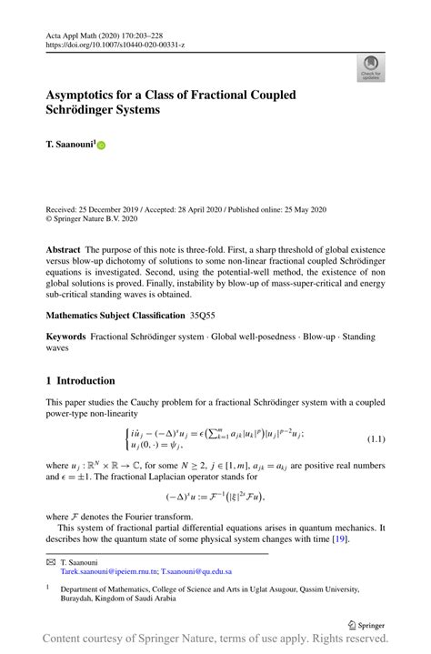 Asymptotics For A Class Of Fractional Coupled Schrödinger Systems Request Pdf