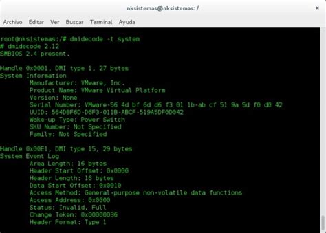 Información Del Hardware Con Dmidecode En Linux Nksistemas