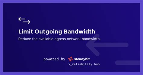 Limit Outgoing Bandwidth Steadybit Reliability Hub