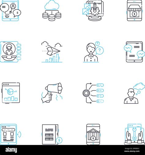 Web Production Linear Icons Set Design Development Coding Graphic