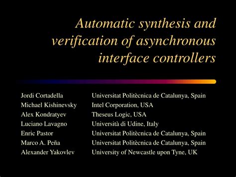 ppt automatic synthesis and verification of asynchronous interface