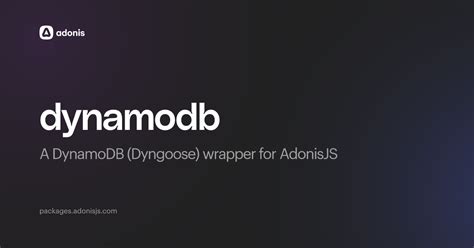 Dynamodb Adonisjs Packages