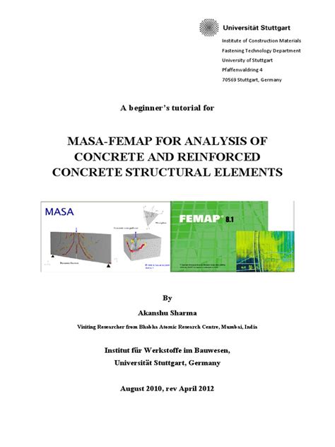 Full Masa Femap Tutorial For Rc Structural Elements Rev April2012 Pdf