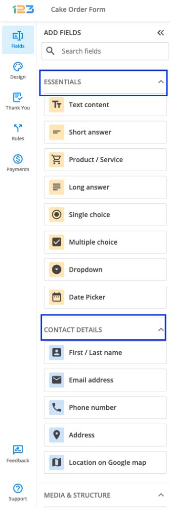 How To Manage Your Form Fields 123formbuilder Docs