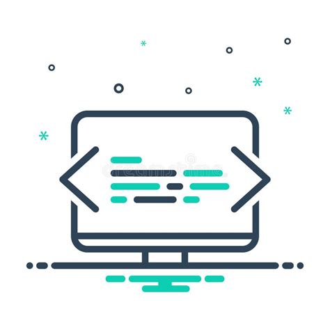 Mix Icon For Programming Coding And Software Stock Vector