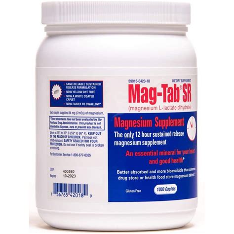 Mag Tab®sr 1000 Count Bottle Magnesium Supplement With