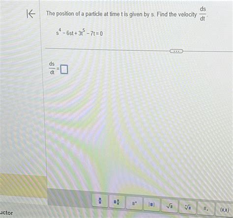 Solved The Position Of A Particle At Time T Is Given By S Find The
