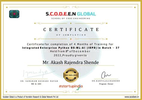 Completed Python Ai And Ml Courses Aakash Shende Posted On The