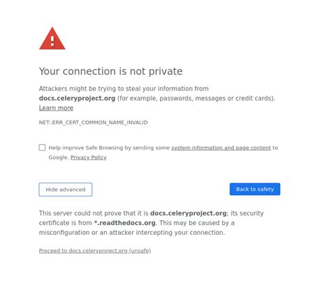 broken on documentation website invalid common name · issue