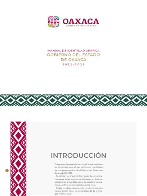 Manual De Identidad Visual Del Gobierno De Oaxaca 2022 2028 Pdf
