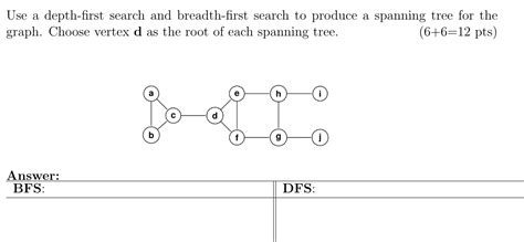 Solved Use A Depth First Search And Breadth First Search To Chegg Com