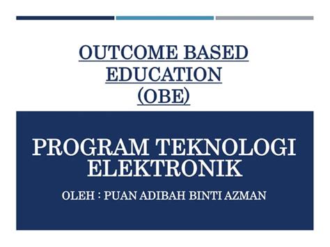 Outcome Base Education Pembelajaran Berdasarkan Hasil Ppt