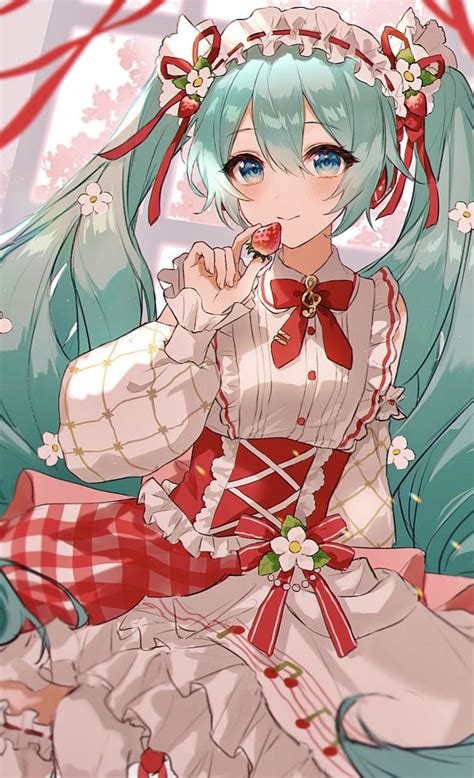 Strawberry Miku Hatsune Miku Zerochan Anime Image Board