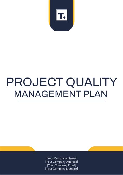 free project quality management plan template to edit online