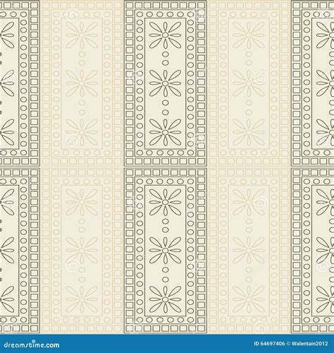 Seamless Vector Pattern Symmetrical Geometric Background With Brown Rectangles On The Light