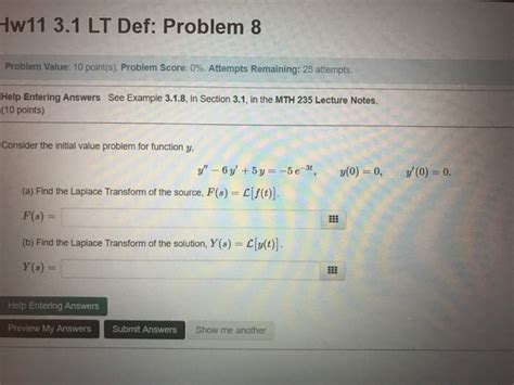 Solved Hw11 31 Lt Def Problem 8 Problem Value 10 Points