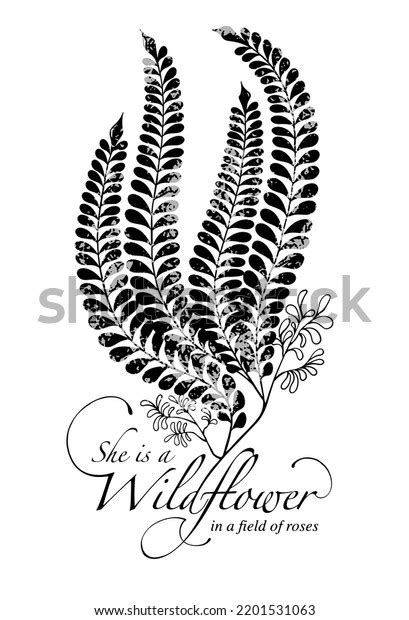 Illustration Wildflowers Custom Script Slogan Stock Vector Royalty Free 2201531063 Shutterstock