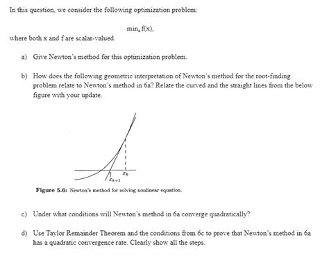 Solved In This Question We Consider The Following Optimization