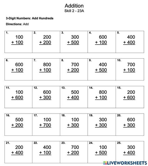 1434873 Adding Hundreds Bdeer Liveworksheets