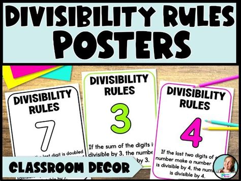 Divisibility Rules Classroom Display Posters Teaching Resources