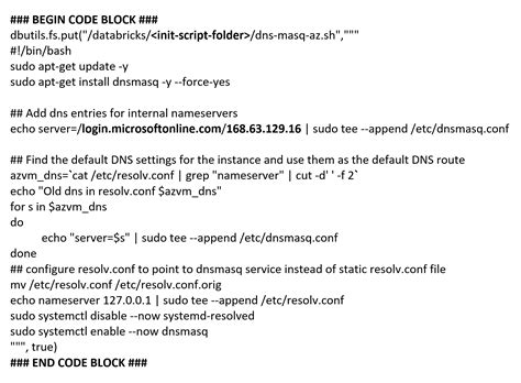 Configuring Azure Databricks Clusters Domain Name Resolution When Enterprise Dns May Fail