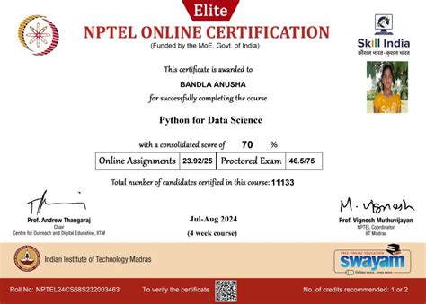 Anusha Bandla On Linkedin Python Datascience Nptel