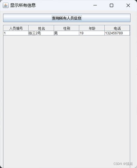 人员信息管理系统【guiswingmysql】（java课设）可以改数据库的人员信息管理系统 Csdn博客