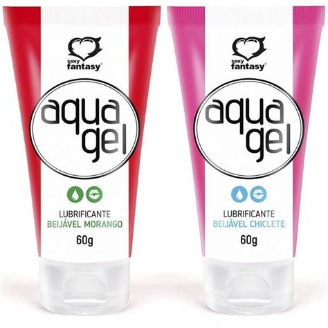 Lubrificante Aqua Gel beijável 60gr Chiclete Morango Frozen