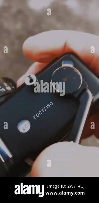 Old Film Camera Trigger Cocking The Trigger On An Old Film Camera This Trigger Scrolls The