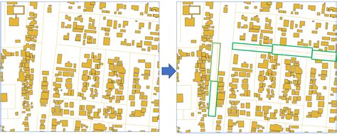 Vector Drawing Rectangle Of Road Line With Width As Minimum Distance Between Two Buildings In