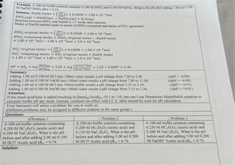 Solved I14 Buffer Property A Buffer Solution Can React With