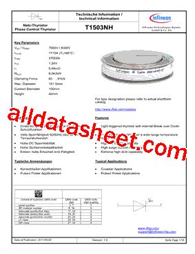 T1503NH Datasheet(PDF) - Infineon Technologies AG