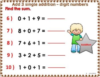 Add 3 Single Addition Digit Numbers By Komal Arshad TpT