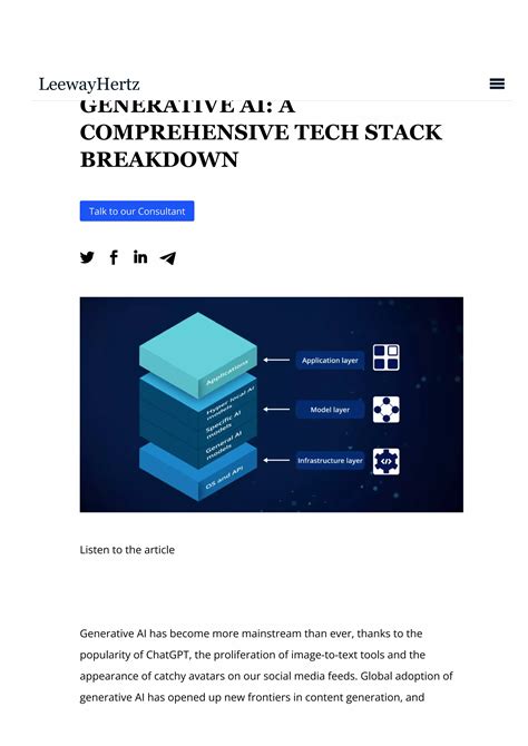 Generative AI: A Comprehensive Tech Stack Breakdown | PDF | Computing | Technology & Computing