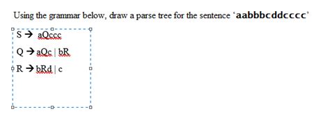 solved using the grammar below draw a parse tree for the