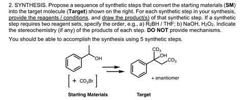 solved synthesis propose a sequence of synthetic steps that