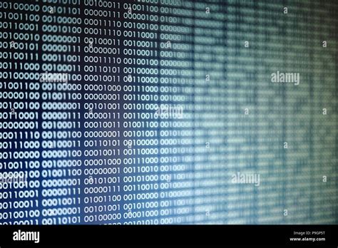 blocks of binary data blockchain concept blue background with computer digital binary code bit