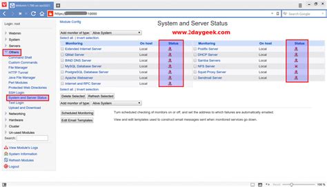 How To Installactivate Services In Webmin Control Panel In Linux